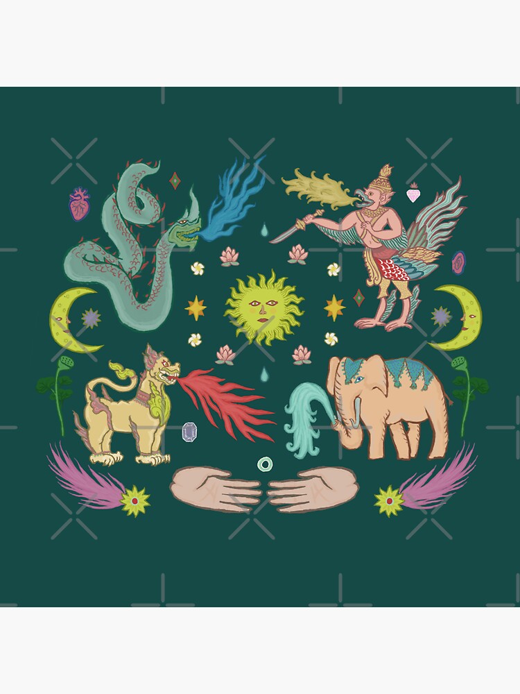 "Cambodian sacred animals motif" Sticker for Sale by CKCRedbubble ...