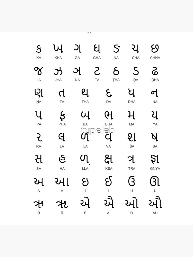 Gujarati Letters For Indian Language Gujarati, Handmade Font, The