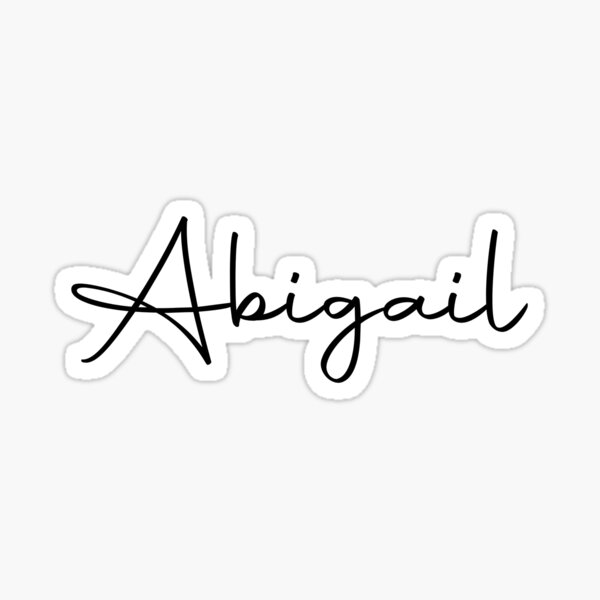 "Abigail Cursive Name Label " Sticker for Sale by NafilNafiz | Redbubble