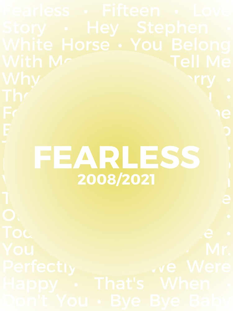 "Taylor Swift Fearless (TV) Full Tracklist Graphic" Sticker for Sale by ...