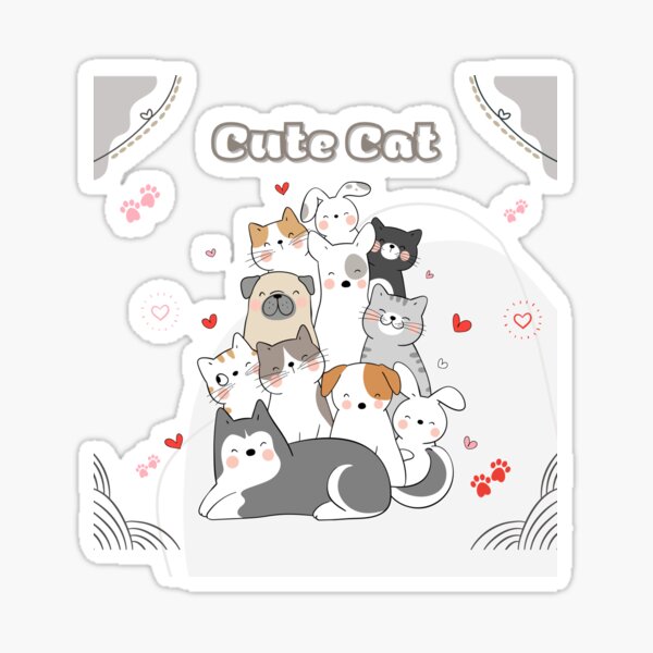 "Cats????" Sticker for Sale by xcomartist | Redbubble
