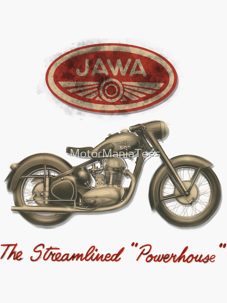 "JAWA Motorcycles Motorbikes design by MotorManiac" Sticker for Sale by ...