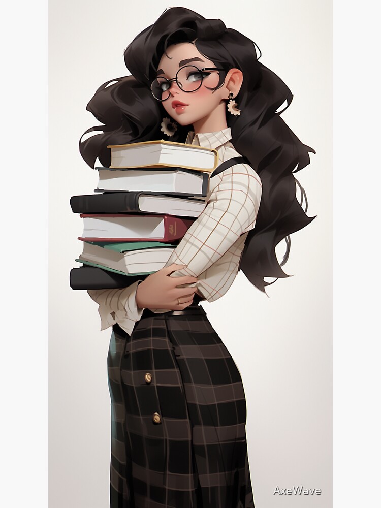 "The Pretty Librarian" Sticker for Sale by AxeWave | Redbubble