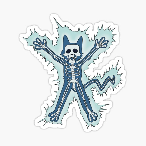 "Electrocuted cat" Sticker for Sale by ElinnilART | Redbubble