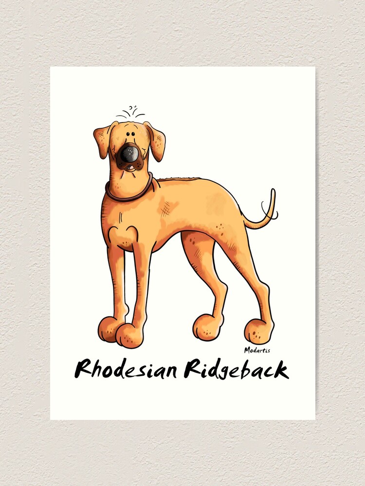 "Happy Rhodesian Ridgeback Dog Cartoon" Art Print by modartis | Redbubble