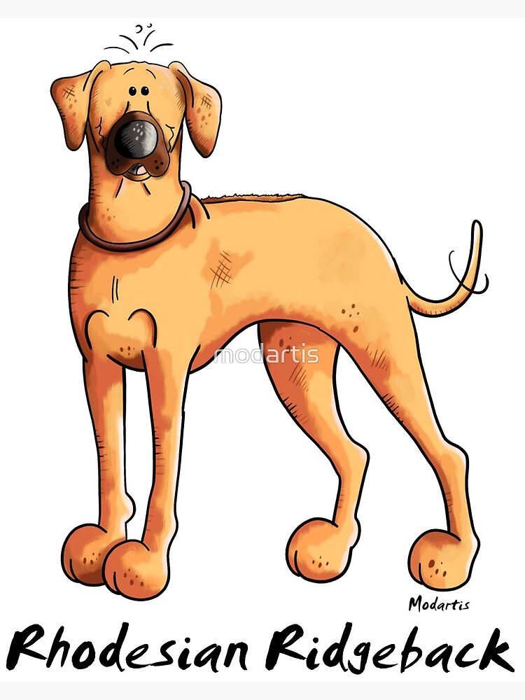 "Happy Rhodesian Ridgeback Dog Cartoon" Art Print by modartis | Redbubble