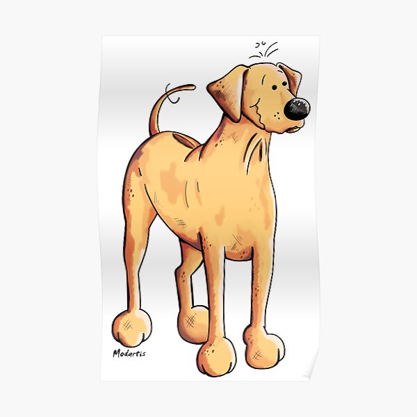 Poster « Dessin animé mignon de chien de Rhodesian Ridgeback », par ...