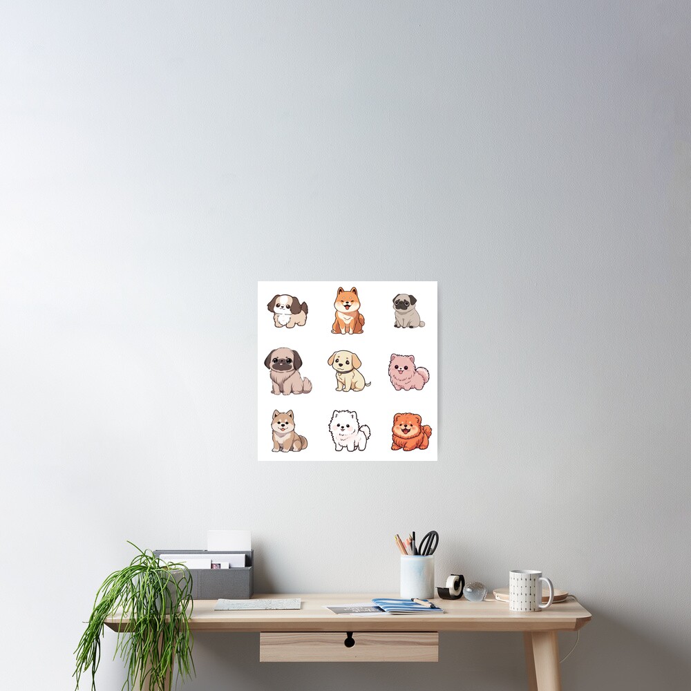 "Cute Anime Dog Sticker Sheet" Sticker for Sale by SundayDonuts | Redbubble