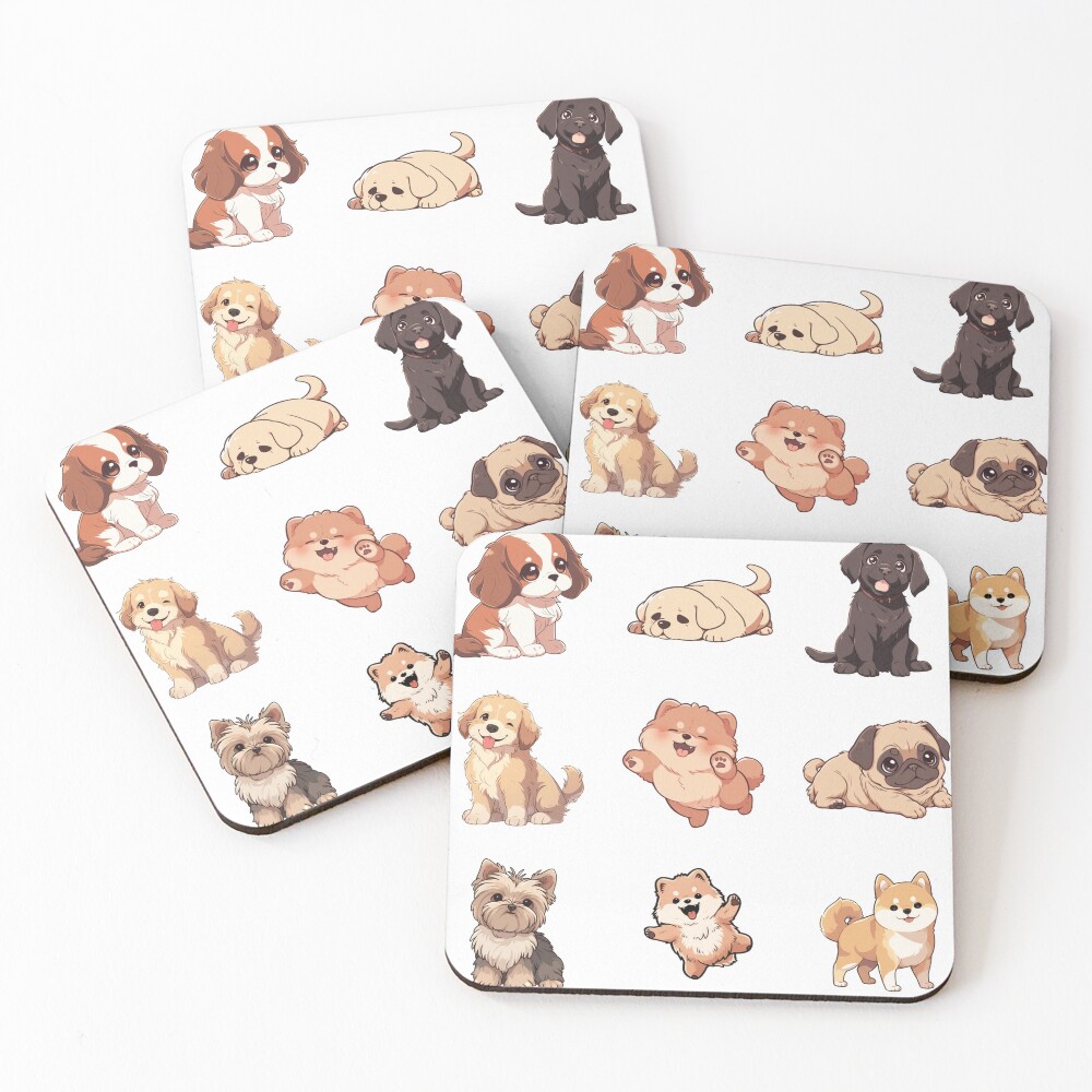 "Cute Anime Dog Sticker Sheet" Poster for Sale by SundayDonuts | Redbubble