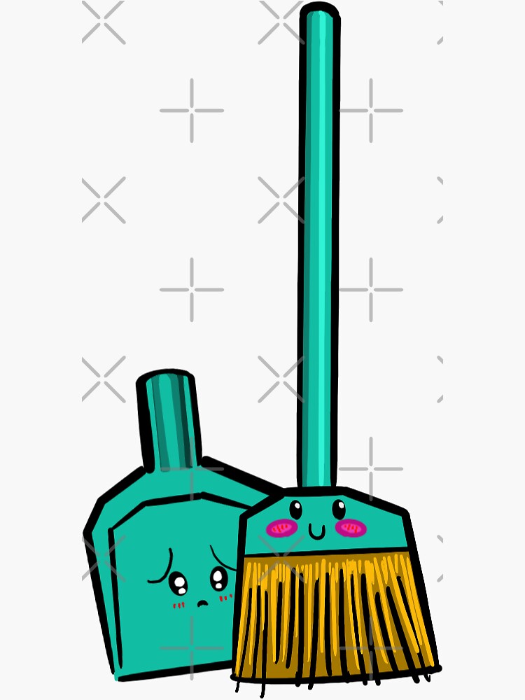 "Sweepy and Pan" Sticker for Sale by bluberrybred | Redbubble