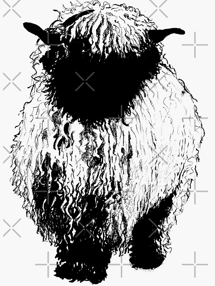 "Valais Blacknose Sheep Abstract " Sticker for Sale by Mary Nitz ...