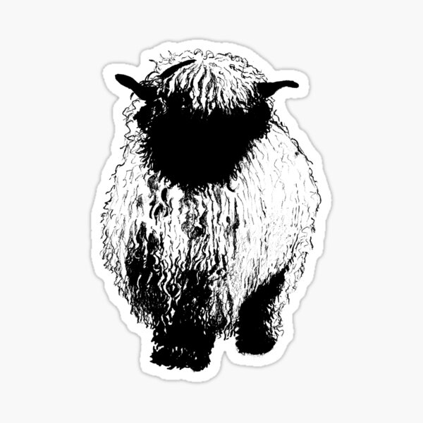 "Valais Blacknose Sheep Abstract " Sticker for Sale by Mary Nitz ...