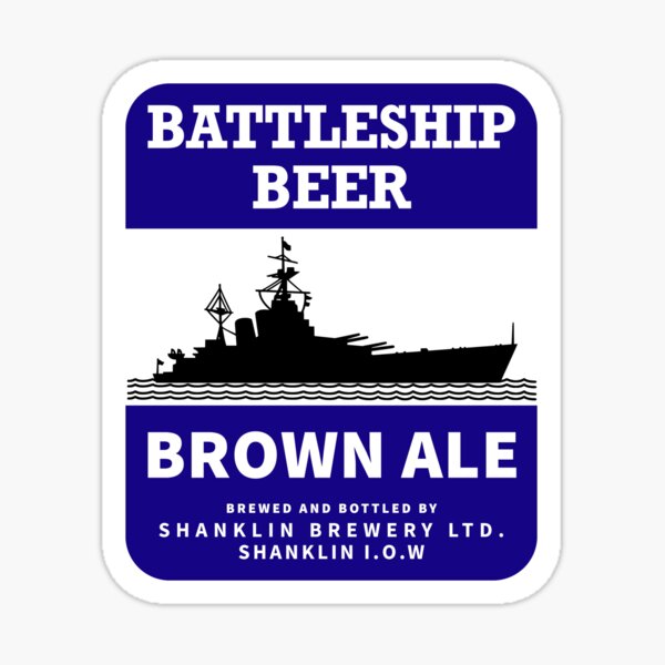 "Battleship Beer Brown Ale" Sticker for Sale by sirglennbo | Redbubble
