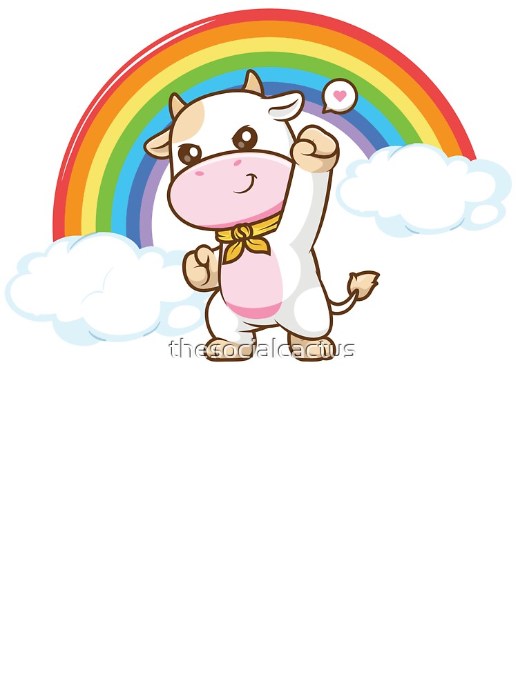 "Rainbow Cow" Kids T-Shirt for Sale by thesocialcactus | Redbubble