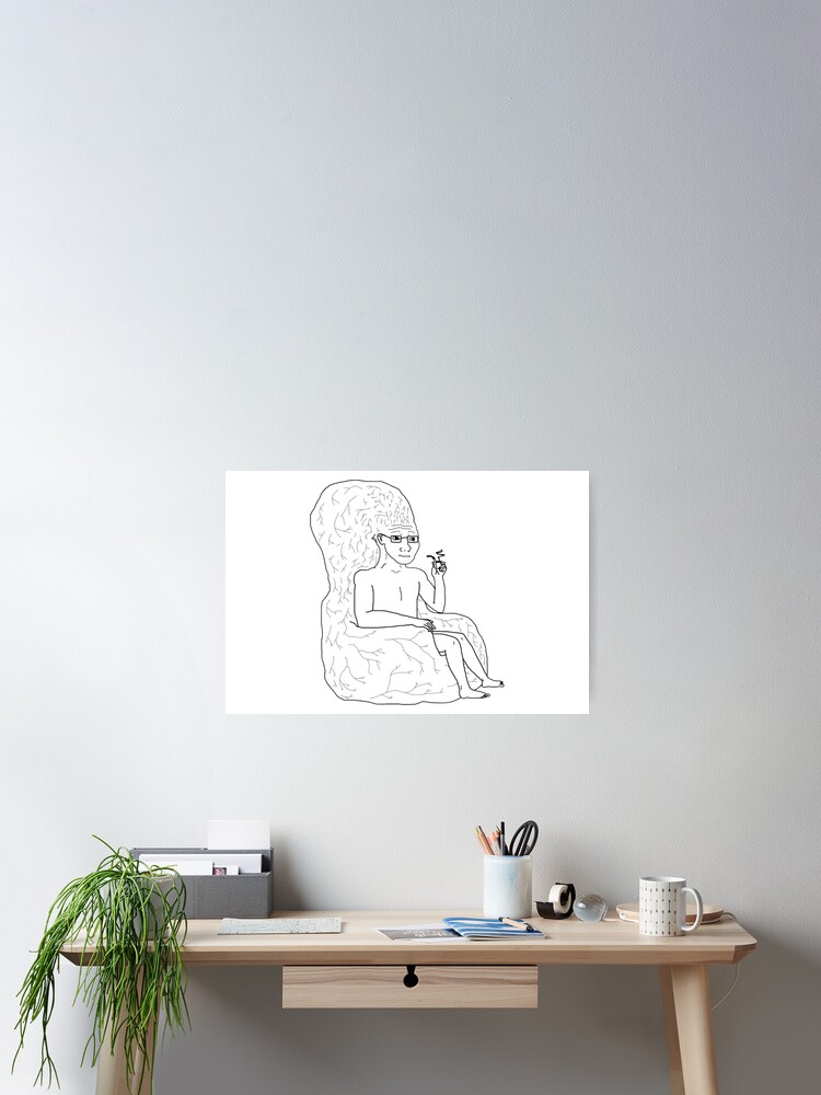 "Big Brain Wojak Meme" Poster for Sale by tttatia | Redbubble