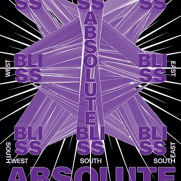 "Absolute Bliss vertical text purple white outline" Sticker for Sale by ...