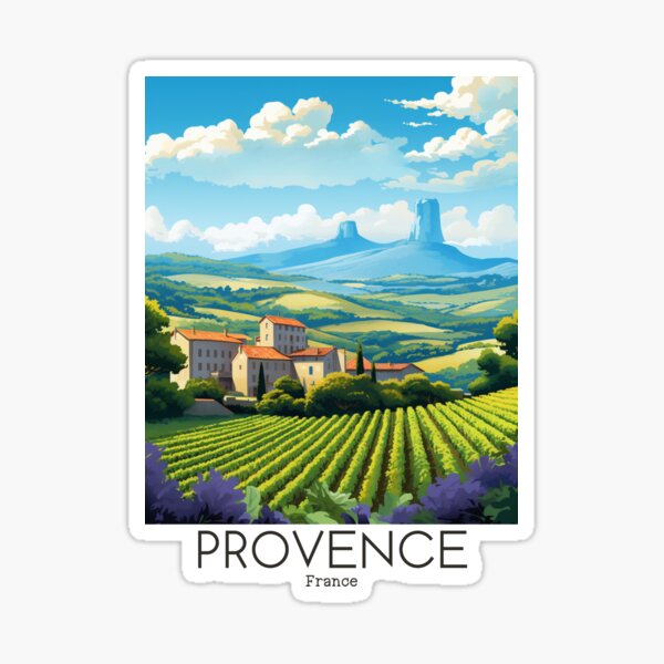 "A Vintage Travel Illustration of Provence - France" Sticker for Sale ...