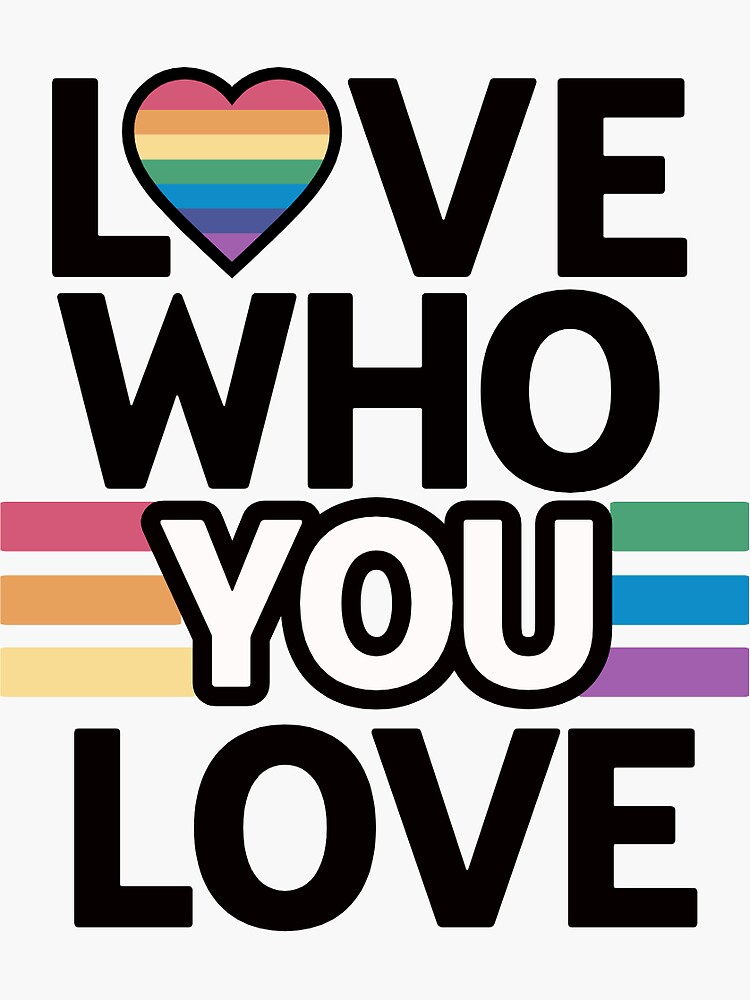 "Love Who You Love Rainbow Heart LGBTQ" Sticker for Sale by npizzino ...