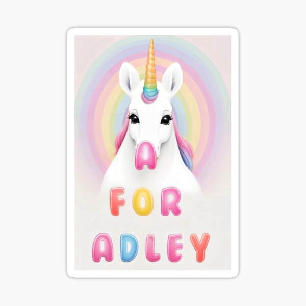 "A For Adley" Sticker for Sale by AykutDoodle | Redbubble