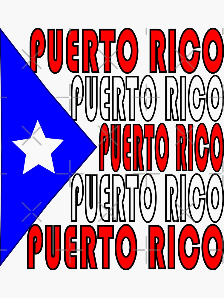 Pegatina for Sale con la obra «Diseño de color de Puerto Rico usando la ...
