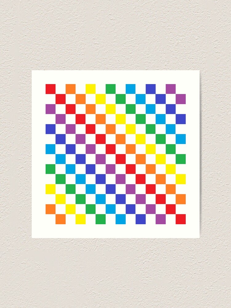"Checkered Rainbow " Art Print for Sale by lornakay | Redbubble