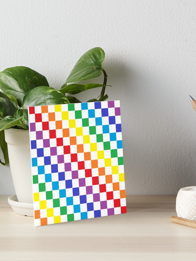 "Checkered Rainbow " Art Board Print for Sale by lornakay | Redbubble