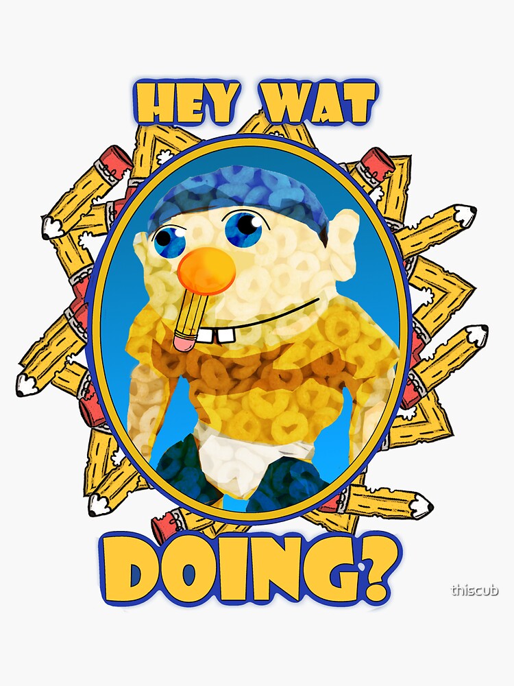 "Hey Wat Doing?" Sticker for Sale by thiscub | Redbubble