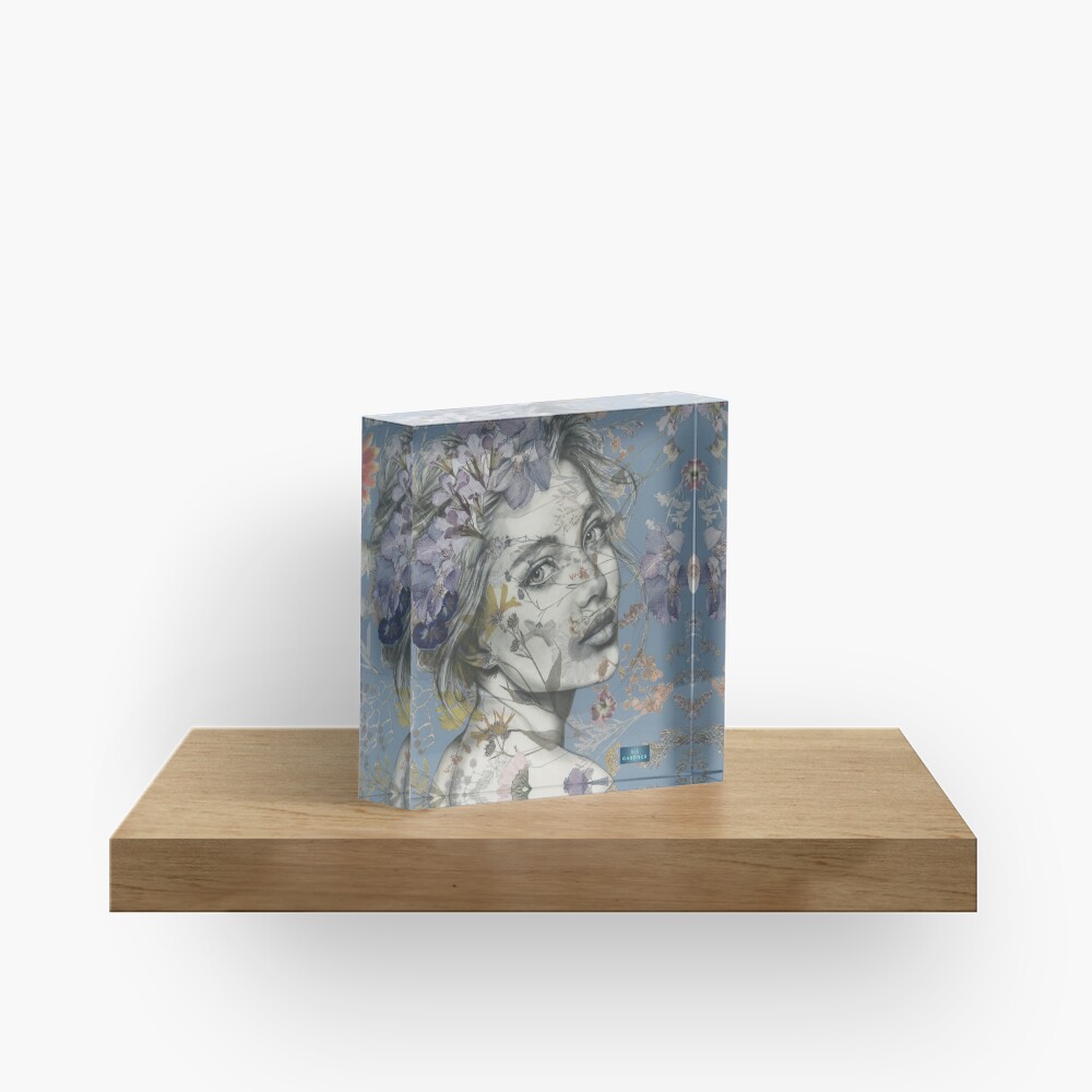 "'Presence' illustration of a women with purple flowers" Art Print for ...