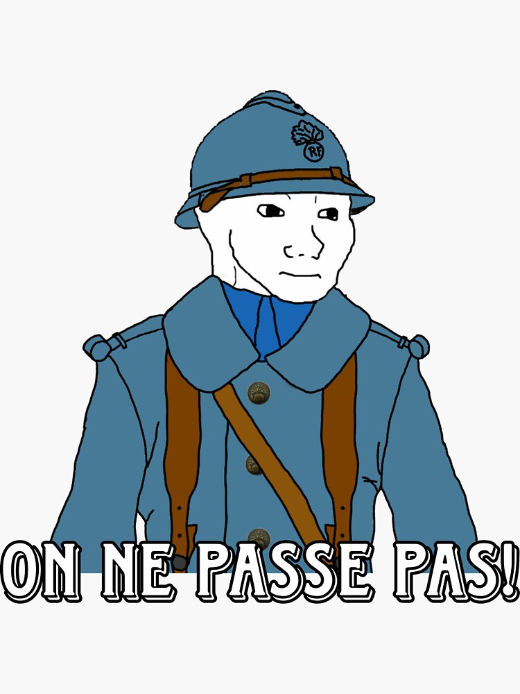 "WW1 French Wojak " Sticker for Sale by UnitedMemeOMZ | Redbubble