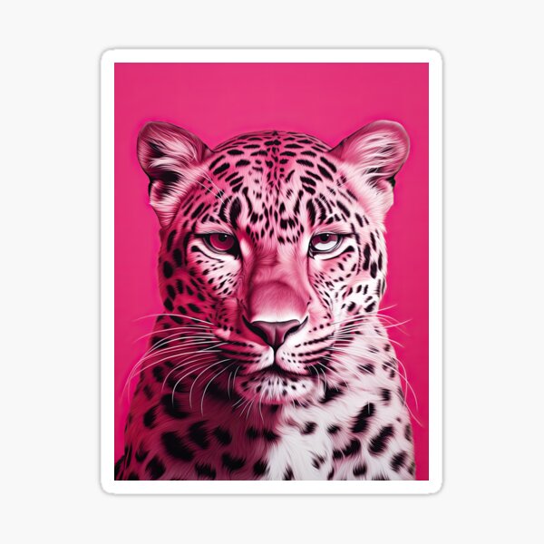 "pink leopard" Sticker for Sale by Sadisticpants | Redbubble