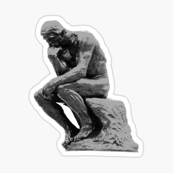 "The Thinker - Statue - Thinking Man" Sticker by RandomElement | Redbubble