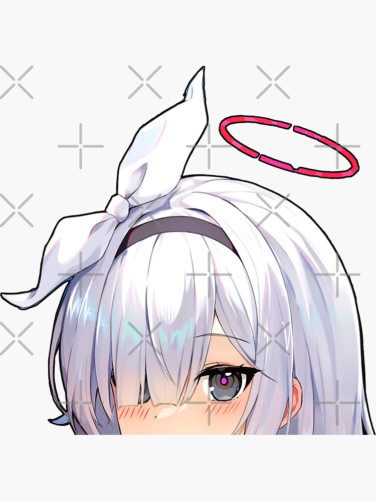 "plana blue archive Sticker peeker Blue Archive Game Waifu Decals Blue ...