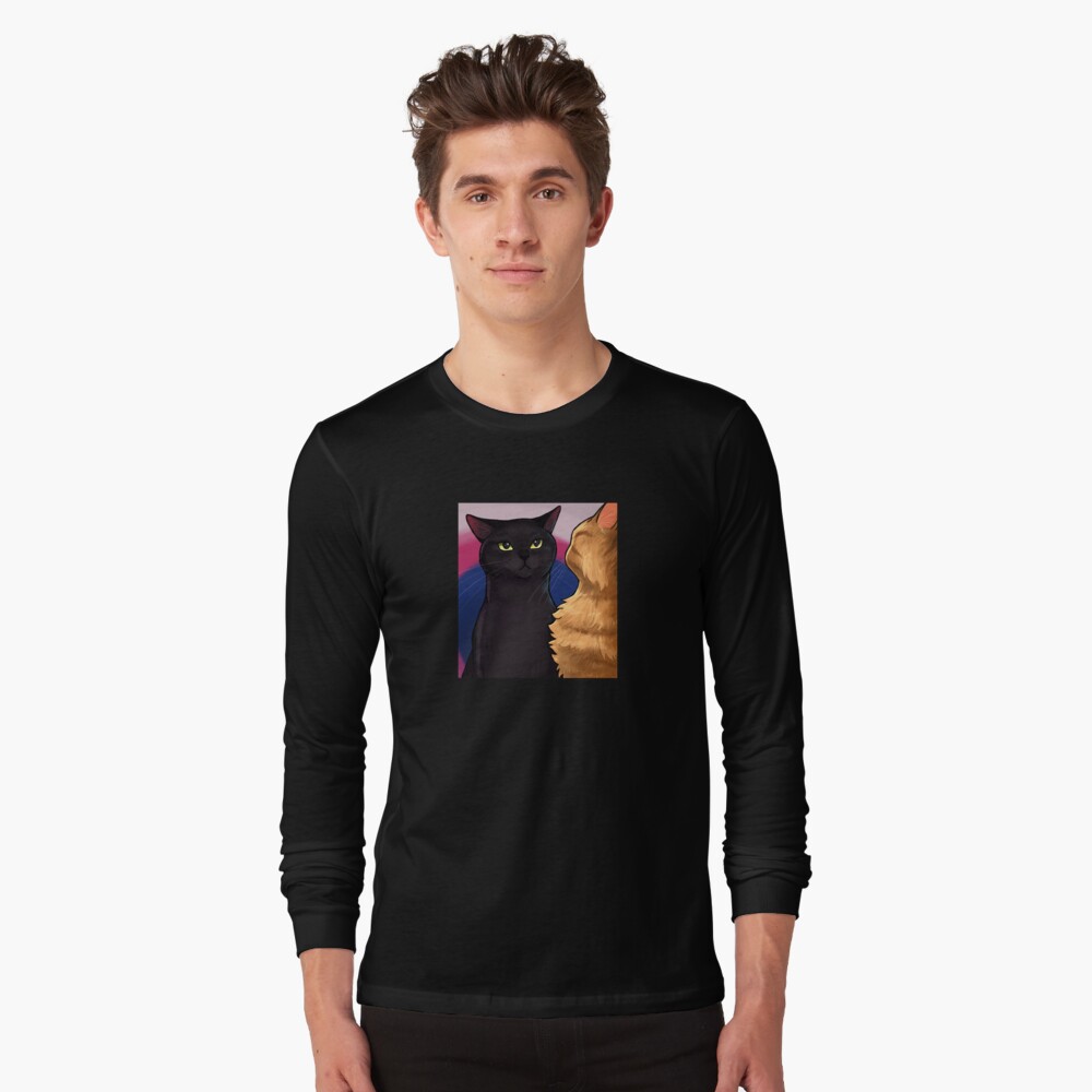 "Black Cat Zoning Out Meme" Sticker for Sale by ritavigovszky | Redbubble