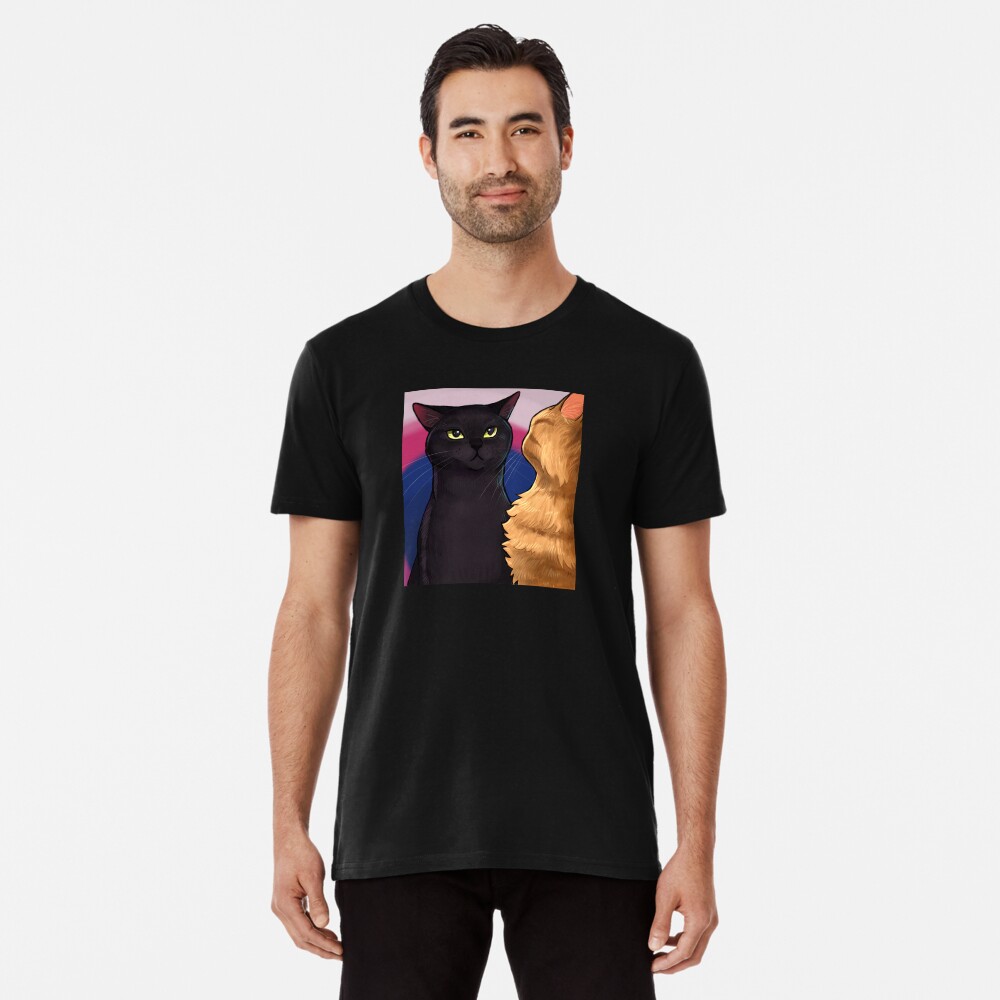 "Black Cat Zoning Out Meme" Sticker for Sale by ritavigovszky | Redbubble