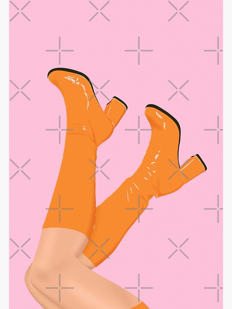 "Orange GoGo Boots" Poster for Sale by stickerspickers | Redbubble