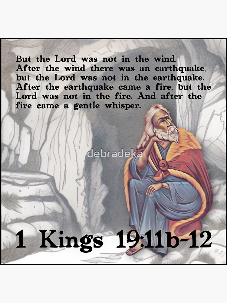 "1 Kings 19:11b-12" Sticker for Sale by debradeka | Redbubble