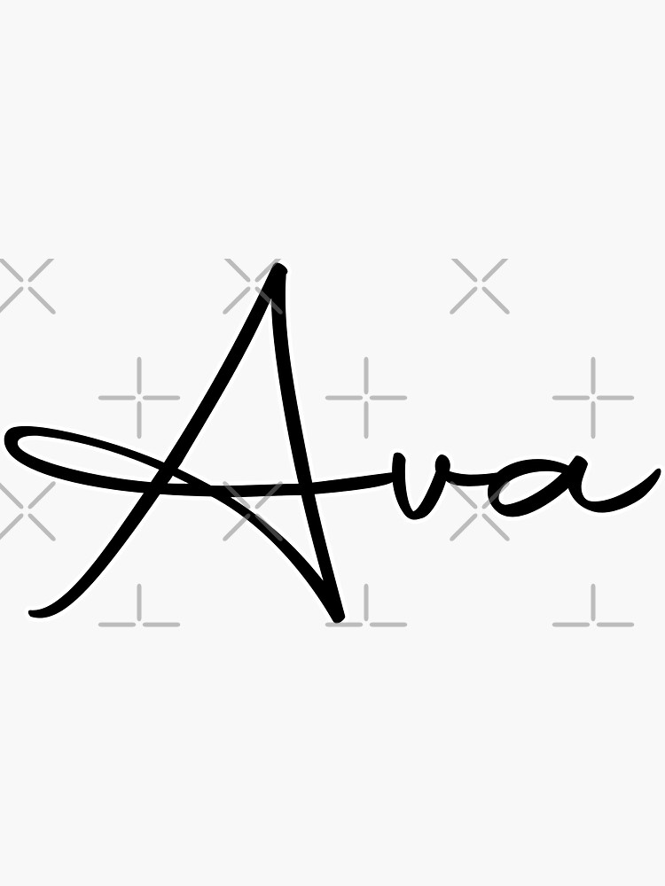 "Ava Cursive Name Label" Sticker for Sale by NafilNafiz | Redbubble