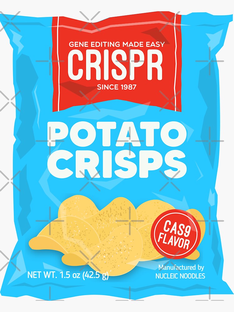 "CRISPR Potato Crisps" Sticker for Sale by nucleicnoodles | Redbubble