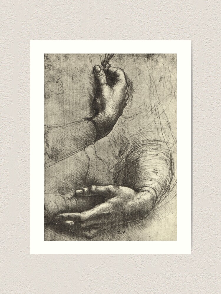 "Study of a Woman's hands, drawn by Leonardo Da Vinci, 1452 – 1519" Art ...