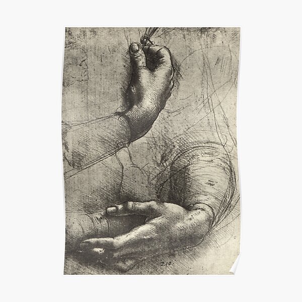 "Study of a Woman's hands, drawn by Leonardo Da Vinci, 1452 – 1519 ...