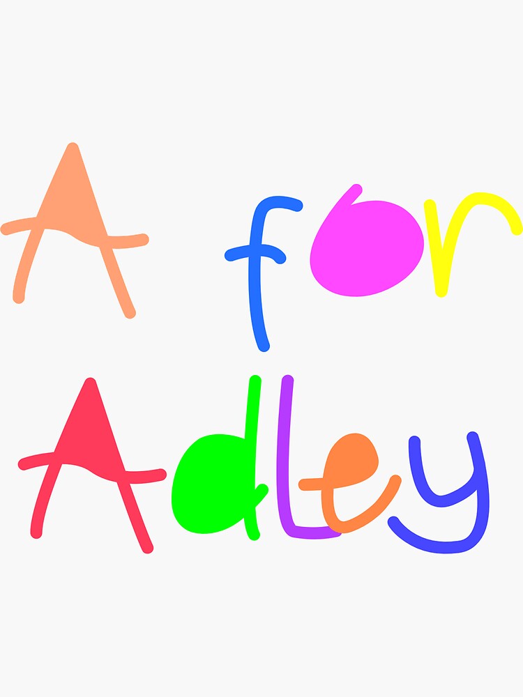 "A for Adley" Sticker for Sale by grayshiv | Redbubble