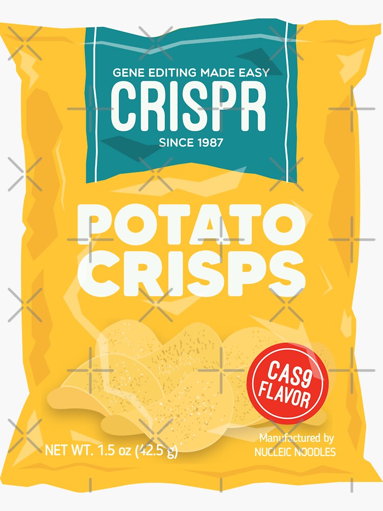 "CRISPR Potato Crisps" Sticker for Sale by Nucleic Noodles | Redbubble