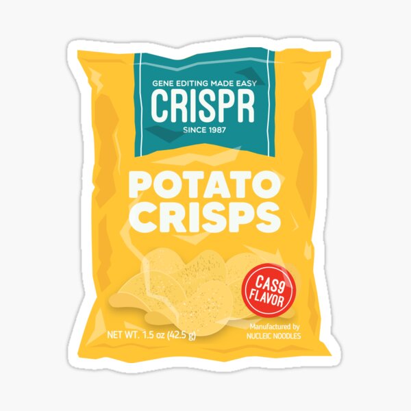 "CRISPR Potato Crisps" Sticker for Sale by Nucleic Noodles | Redbubble