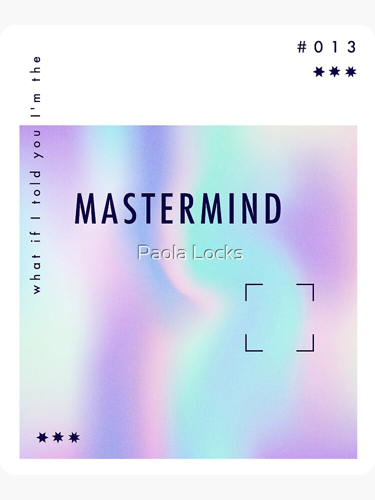 "Taylor Swift Mastermind" Sticker for Sale by Paola Locks | Redbubble