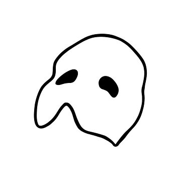 "Phantom of the Opera Mask (white/black outline)" Sticker for Sale by ...