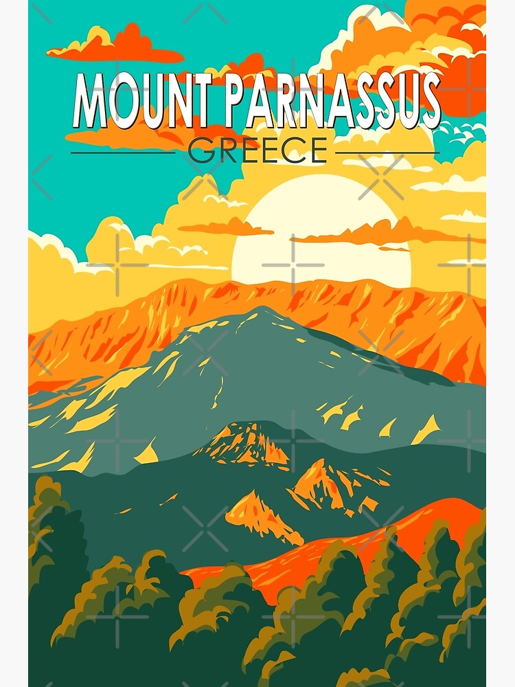"Mount Parnassus Greece Travel Art Vintage" Poster for Sale by ...
