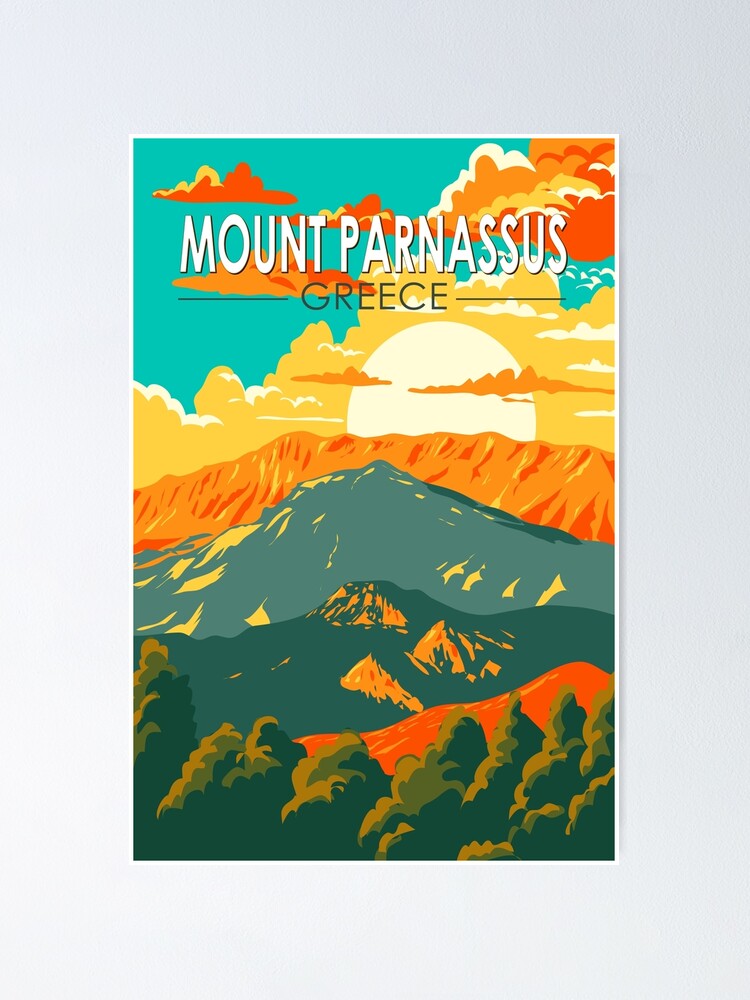 "Mount Parnassus Greece Travel Art Vintage" Poster for Sale by ...