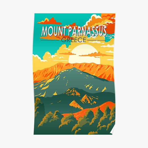"Mount Parnassus Greece Travel Art Vintage" Poster for Sale by ...