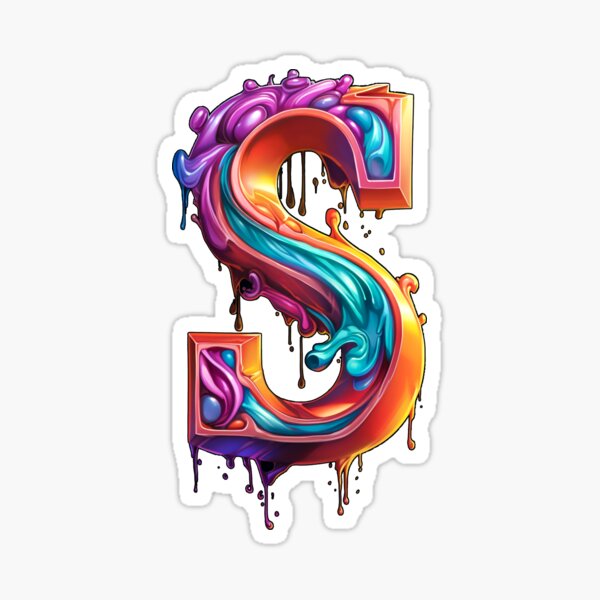 "Letter S - Cool, Detailed, typography" Sticker for Sale by Soraia ...
