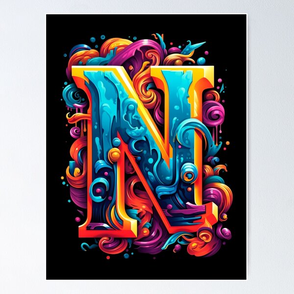"Letter N - Cool, Detailed, typography" Poster for Sale by Soraia ...